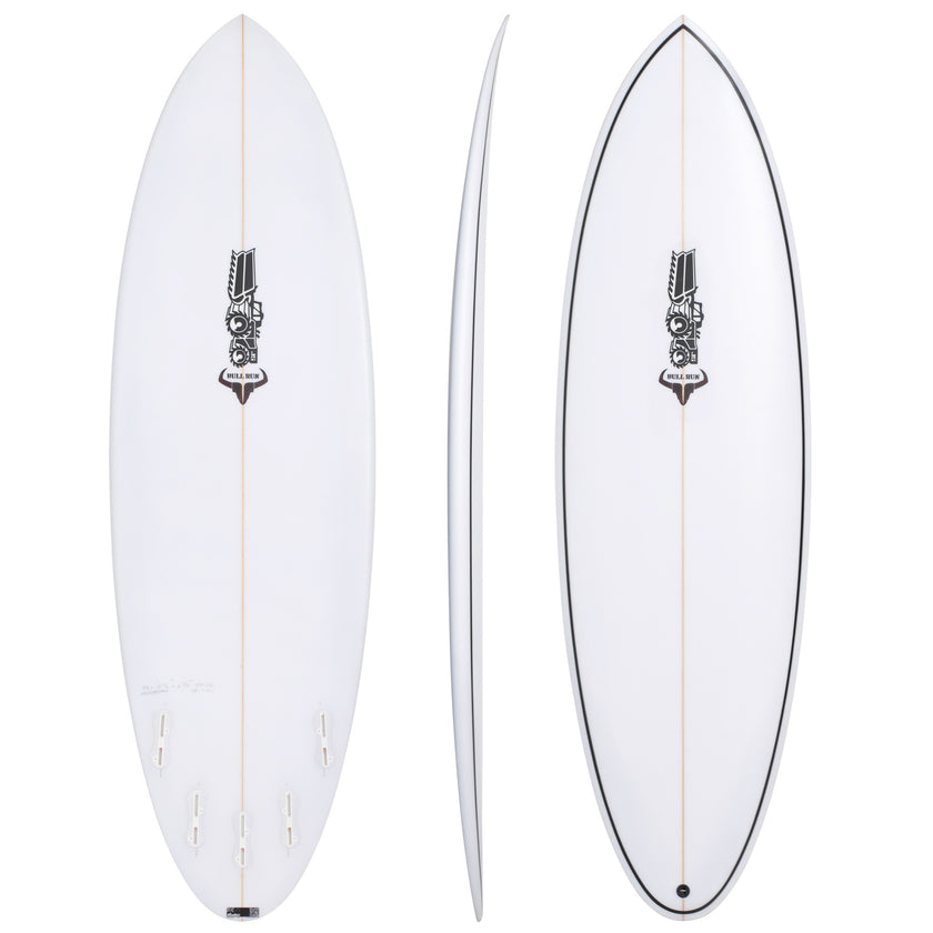 Bull Run 5'10" x 19 3/4" X 2 9/16" - 32.00L, Round, 5x FCS 2 Fin Boxes ...